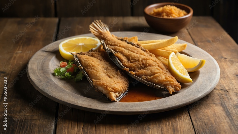 regional american dishes fried catfish southern isolated on an ...