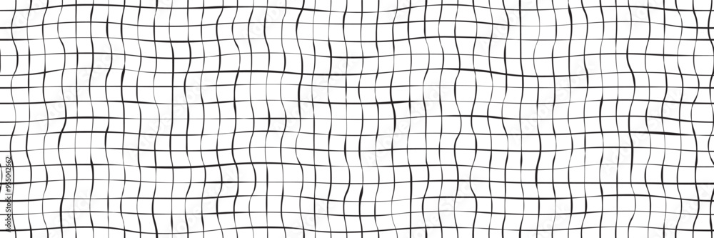 Handdrawn grid as bw simple seamless pattern. Grunge lines with ...