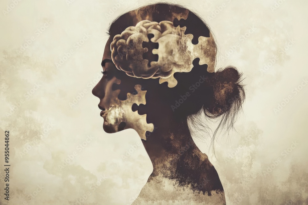 Interbrain communication Higher order thinking Side profile of a woman ...