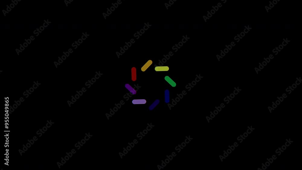 Hexagonal Rainbow Loading Animation, displaying six rotating segments ...