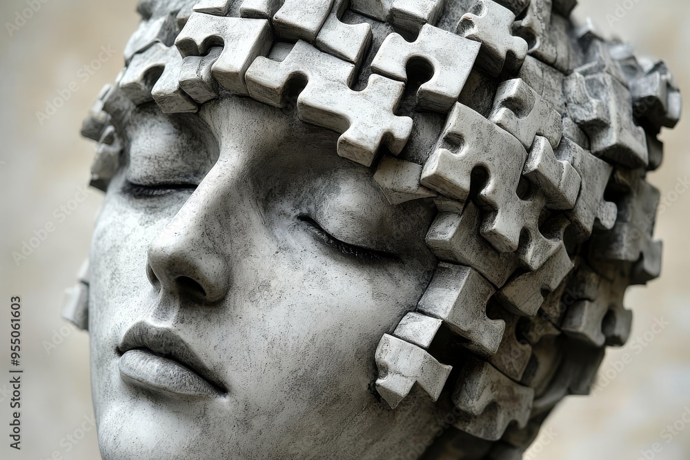 Cortical synchronization Cognitive science Stone sculpture of womans ...