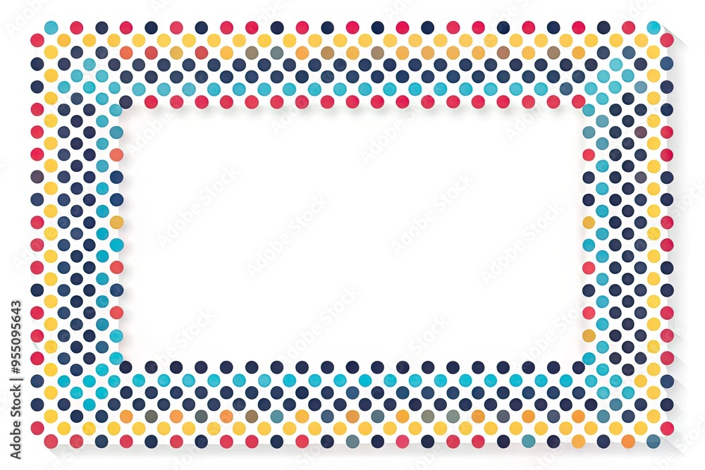 Geometric dot pattern forms a modern frame around a bright white ...