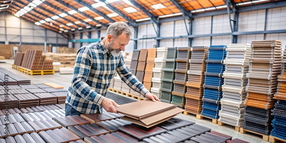 Choosing the Right Roof Tiles: A Builder's Expertise. A focused builder ...