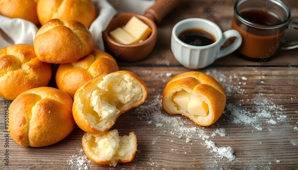 Freshly Baked Pão de Queijo: Golden Brazilian Cheese Bread with Cheesy ...