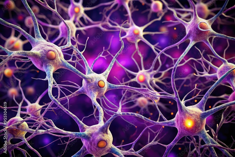 Microscopic view of brain tissue showing abnormal protein clumps ... Microscopic view of brain tissue showing abnormal protein clumps ...