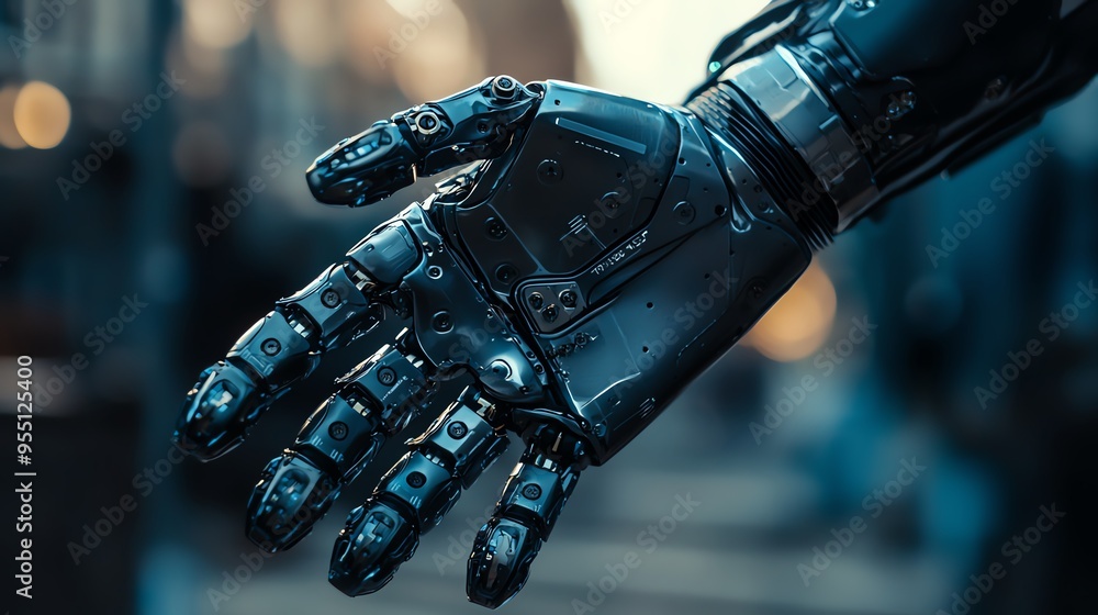 Sensor technology in cybernetic systems, showcasing the integration of ...