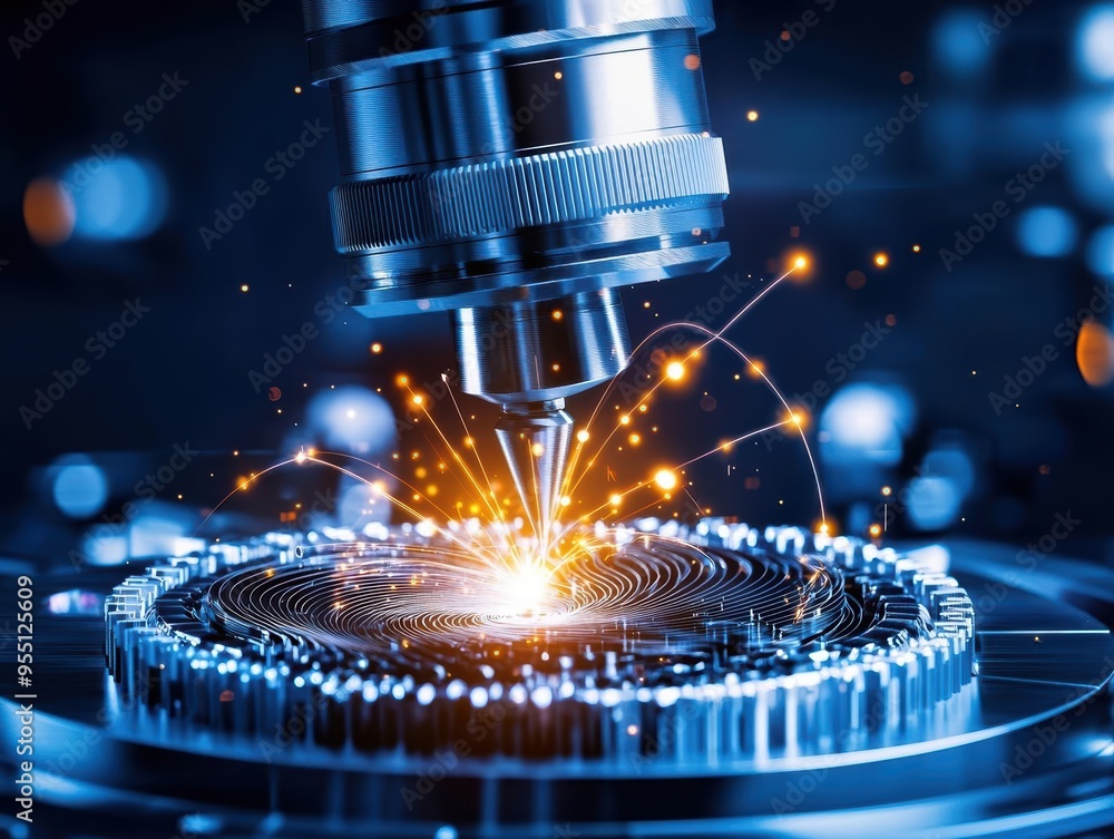 High-tech laser technology showcases precision and innovation in a ...