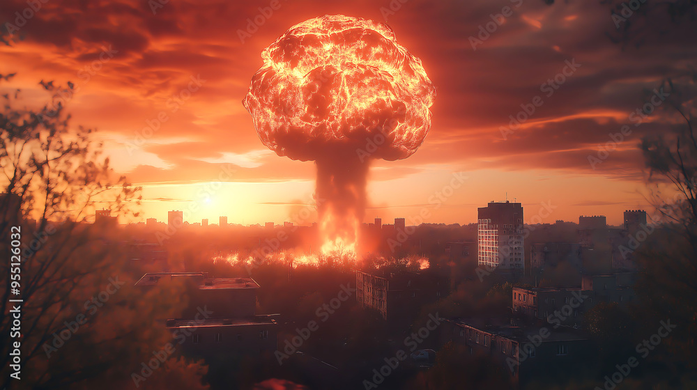 Nuclear War. Explosion nuclear bomb. Nuclear bomb explosion in nuclear ...