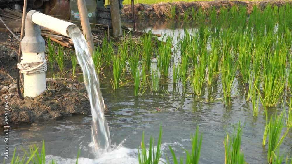 Irrigation of rice fields using pump wells with the technique of ...