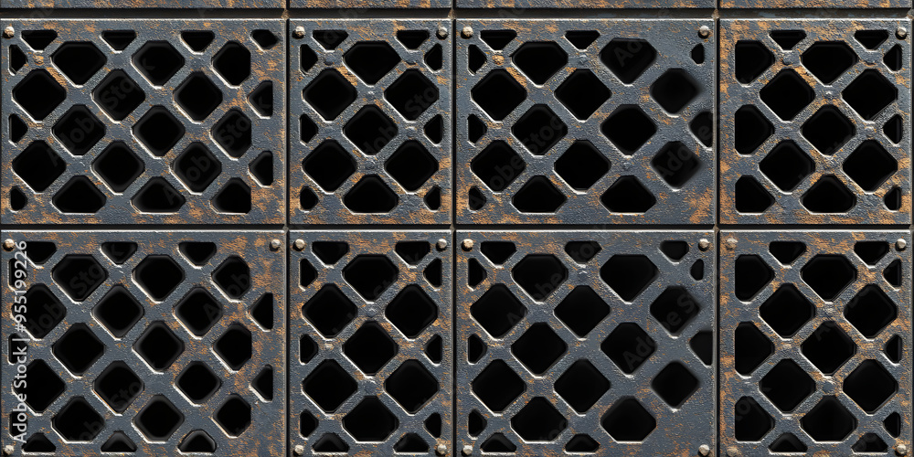 Seamless steel floor plate background texture. Tileable industrial ...