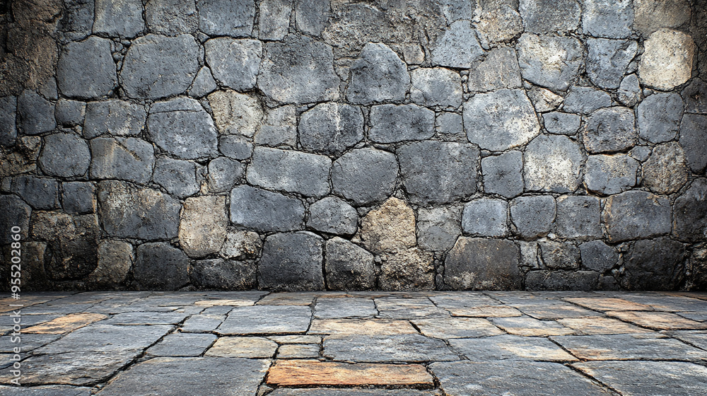stone wall and rubble scattered, revealing ancient architectural ...