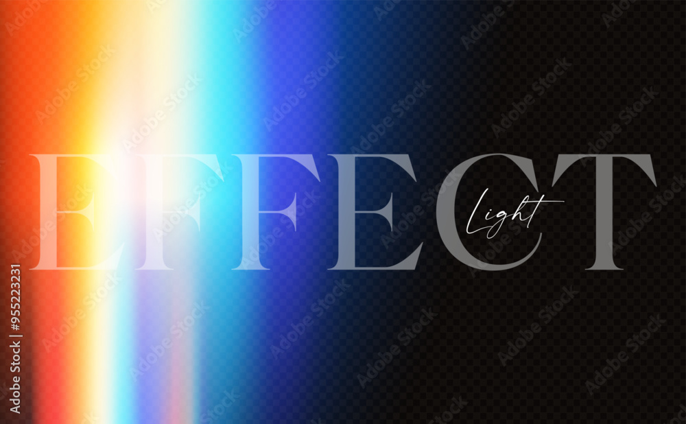 Rainbow light effect. Dispersion of beam. Sun light effect for ...