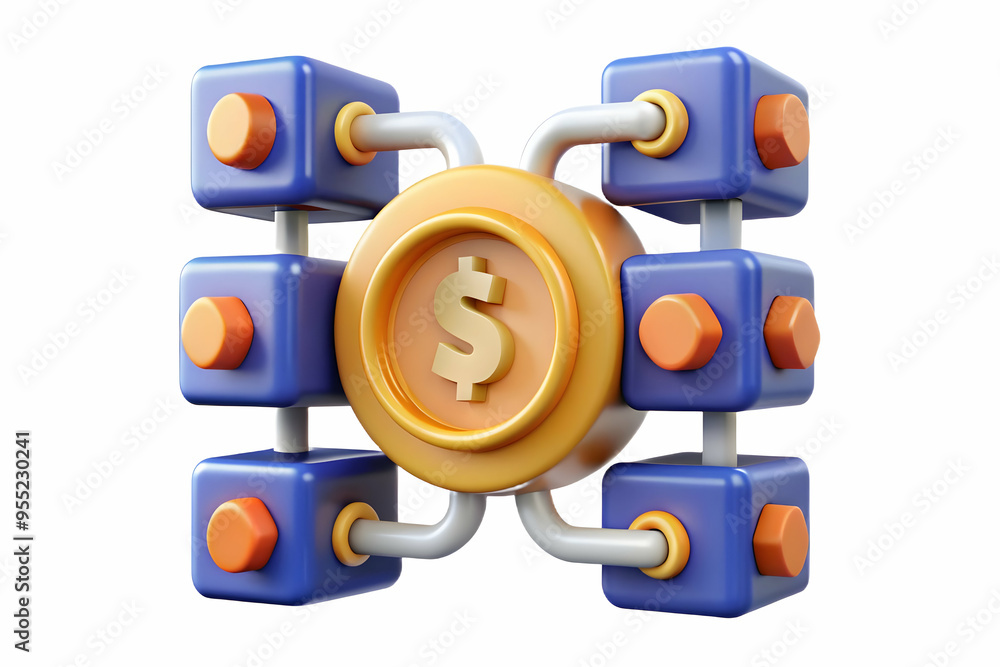 Efficient AI Blockchain Technology Concept with Cost Arrow Symbol ...