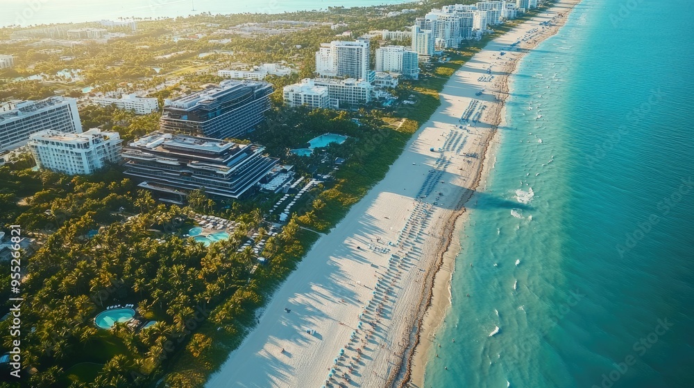 Scenic aerial view of The Setai hotel and South Beach's luxury hotels ...