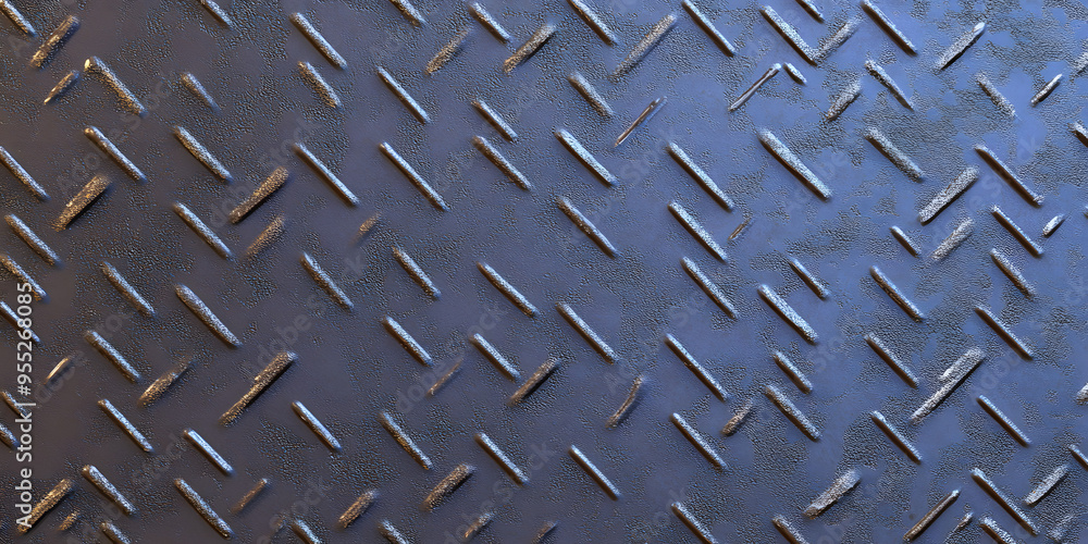 Seamless scratched and worn grungy diamond embossed metal floor plate ...