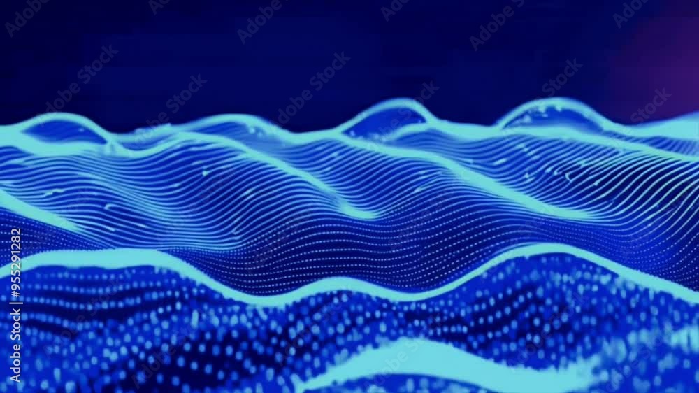 4k video. Lines abstract. Looped animation. Wave pattern. Dotted lines ...