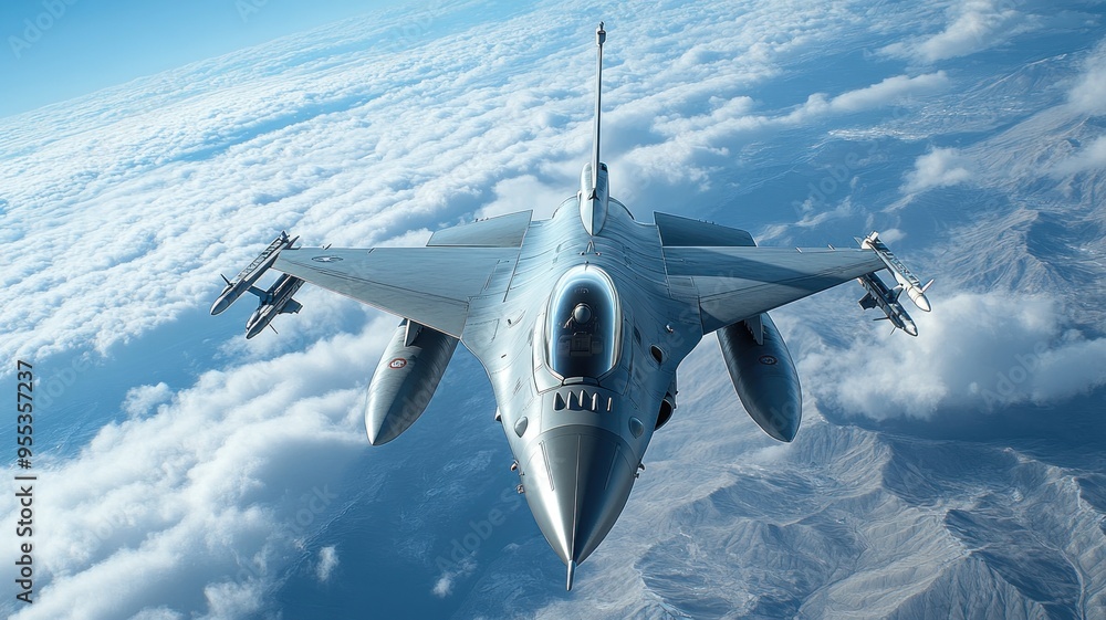 Fighter jet refueling mid-air. Clear blue sky, precise maneuvering ...