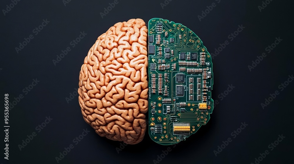 Half human brain, half circuit board, merging biological intelligence ...