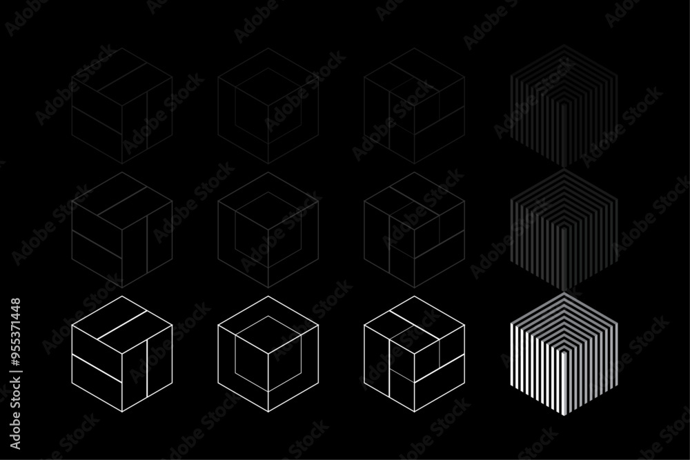 3D Illusion Vector Pack: Simple Shapes Transformed into Eye-Catching 3D ...