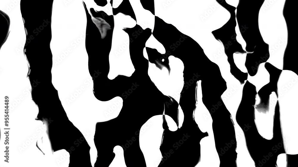 Black ink rorschach effect abstract background artistic flow from right ...