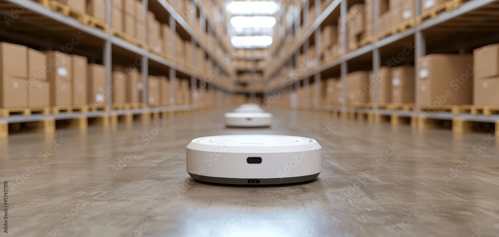 Advanced warehouse automation with autonomous robots, highlighting ...