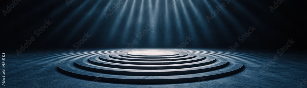 Circular Spotlight Patterns: Focused spotlight beams forming concentric ...