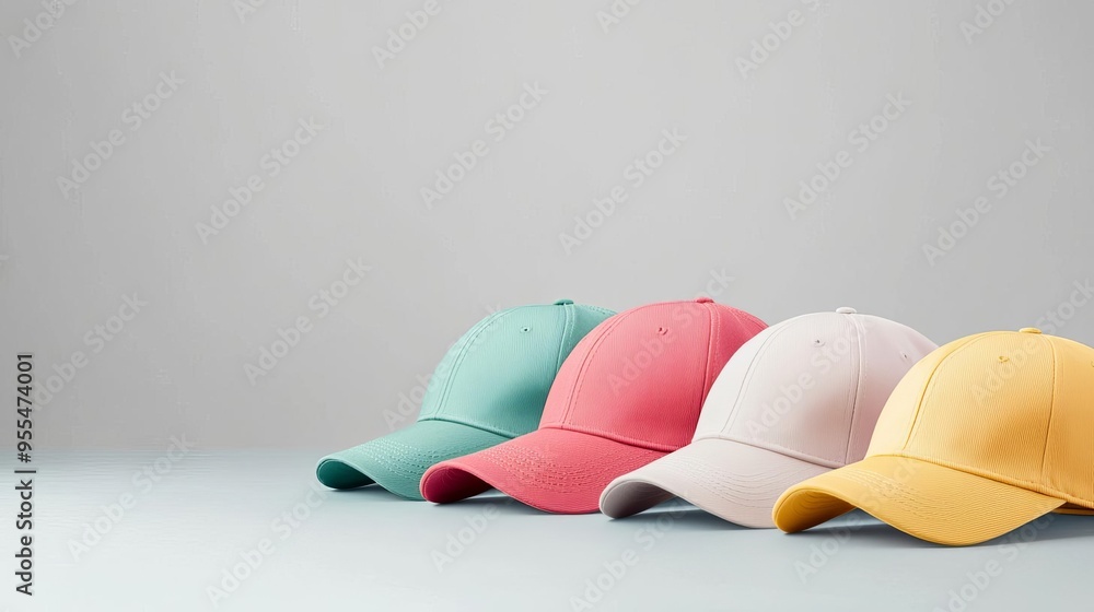 Side-by-side comparison of baseball caps in various colors, different ...