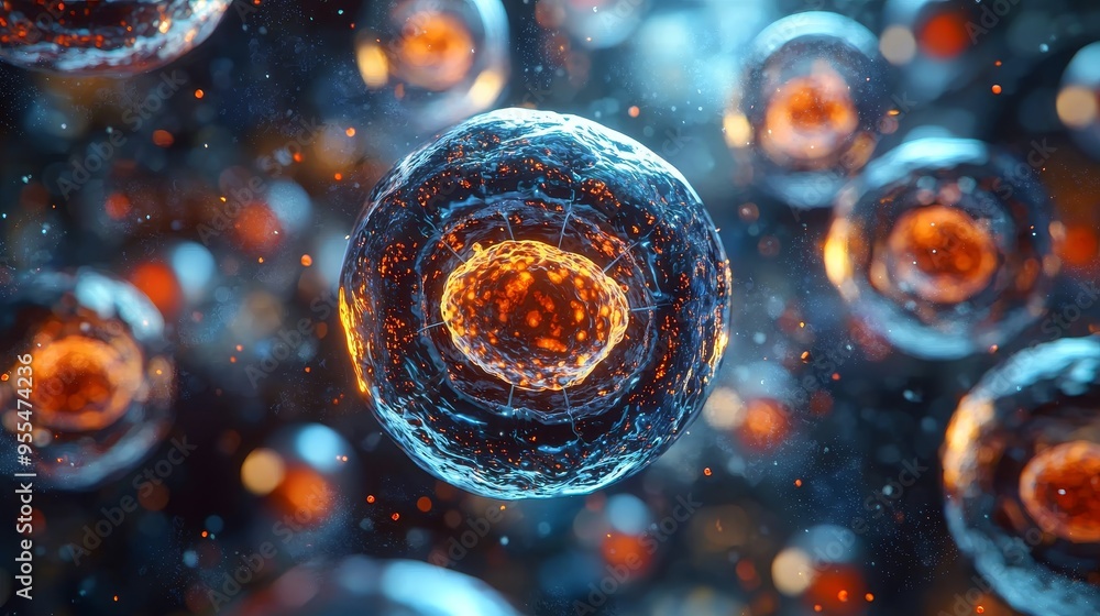 Cosmic Cell A Deep Dive into the Heart of Creation, 3D Rendering, Cell ...