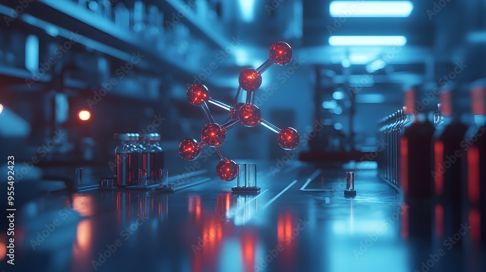 Molecular Structure Visualization Showcasing Battery Technology ...