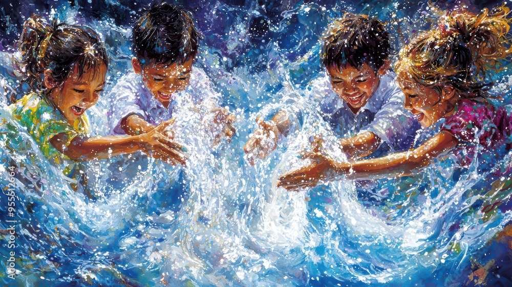 Water ceremonies depicted as sacred practices emphasizing spiritual ...