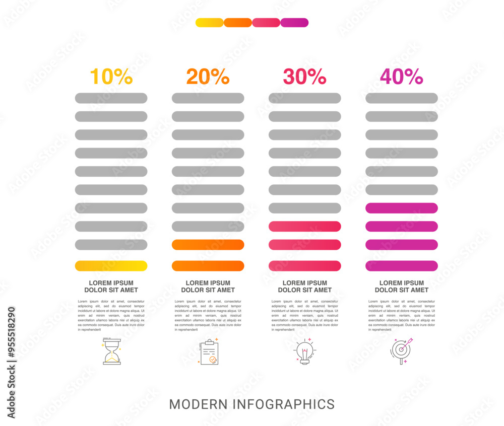 Colorful gradient bars template list. Vector modern infographic ... Colorful gradient bars template list. Vector modern infographic ...