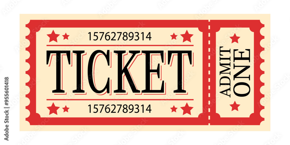 Vintage ticket. Vector ticket illustration. Theater, festival, circus ...