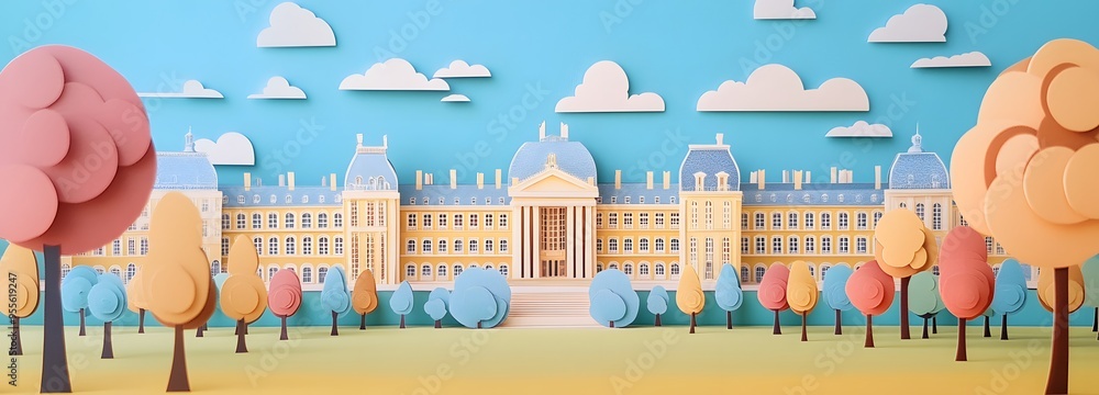 34. **Design a 3D paper cut of the Palace of Versailles with its ...