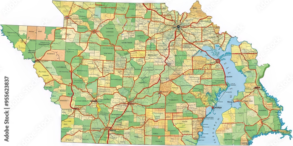 Detailed Map Of The State Of Missouri, Showcasing Its Counties, Cities ...