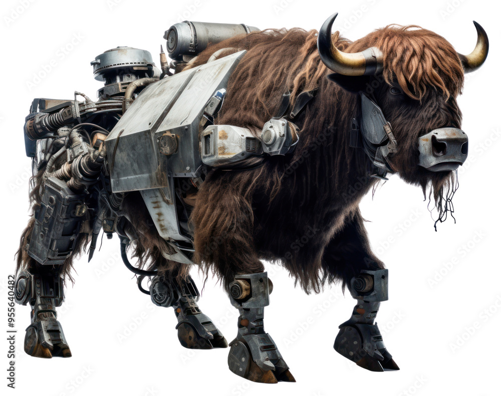 PNG Cyborg yak livestock animal cattle. Stock Photo | Adobe Stock