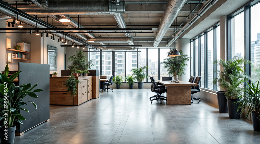 An office room Interior architecture design. Interior of an office ...