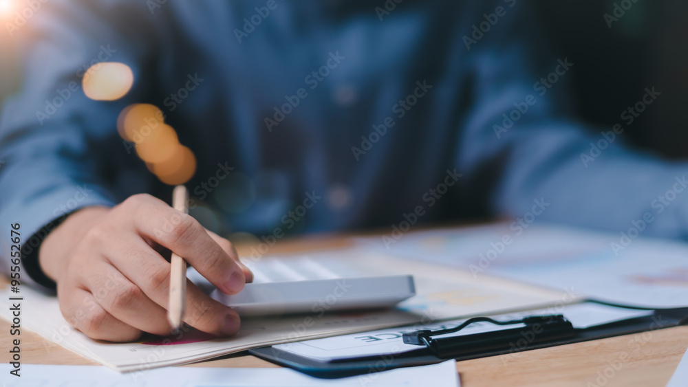 Accountant showing office document auditing concept ,plan review ...