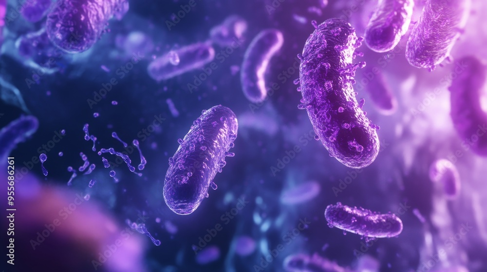 3D render of Shigella bacteria causing dysentery, with bacteria ...