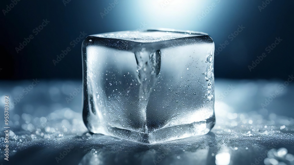 Ice cubes on black background. Textured cold frosty surface of ice ...