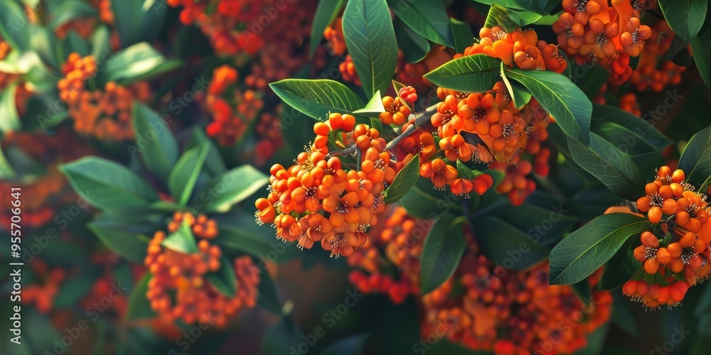 Capturing the Beauty of Pyracantha Koidzumii A vibrant depiction ...