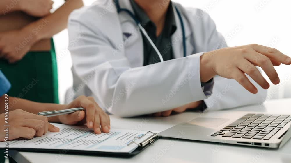 Professional various team of medical working and planning medical ...