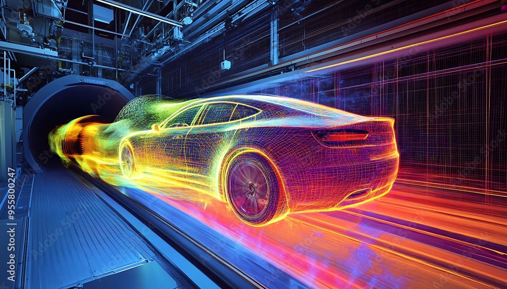 CFD Visualization of Airflow and Drag Forces on Car in Wind Tunnel ...