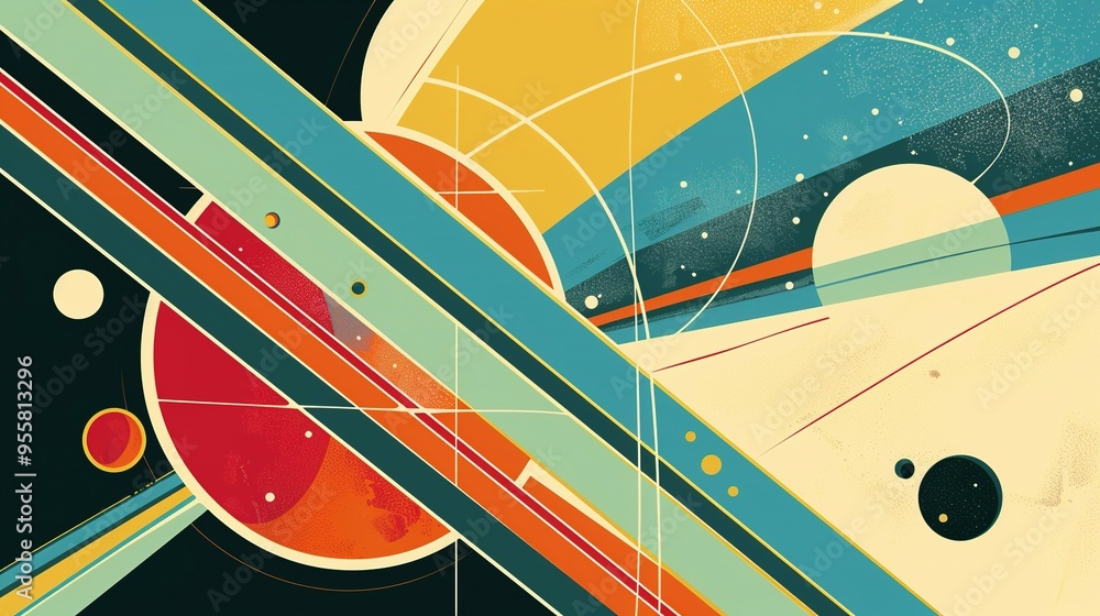 Mid Century Modern Space Age Posters Style Background: 1950s - 1960s ...