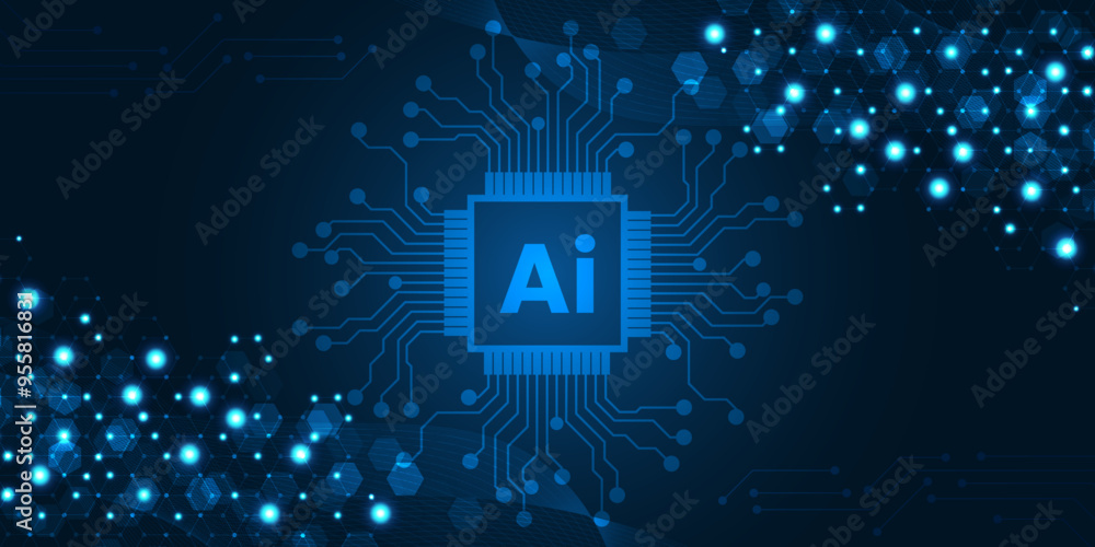 Abstract Artificial intelligence (AI) Technology Circuit board ...