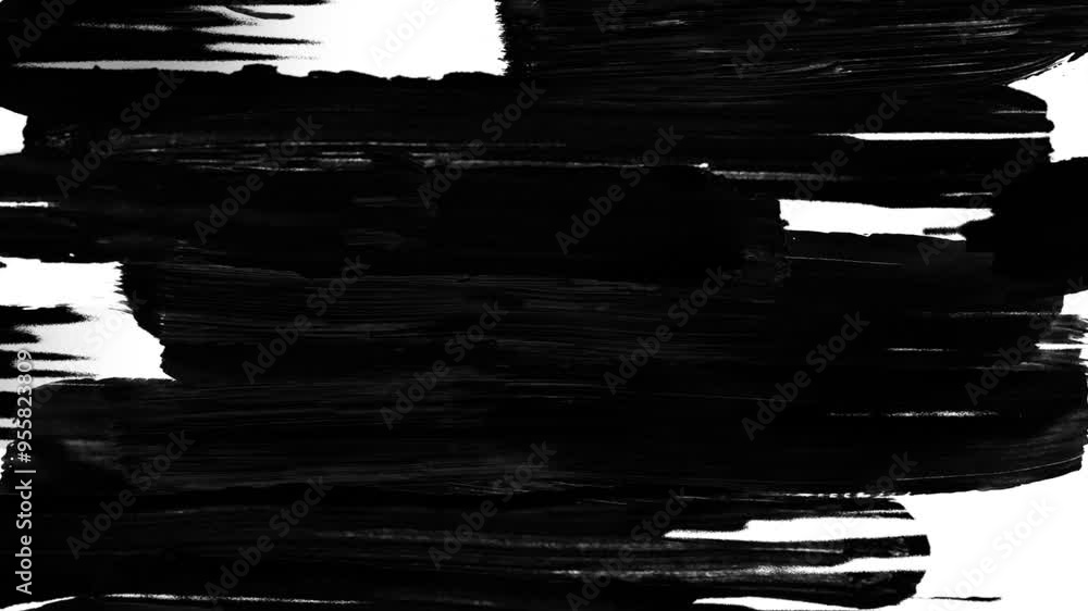 5 Black paint brush transitions supplied with transparent background ...