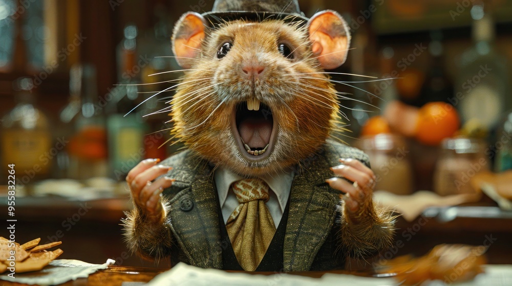Corrupt Rat Banker: A Caricature of Greedy and Angry Business Concept ...