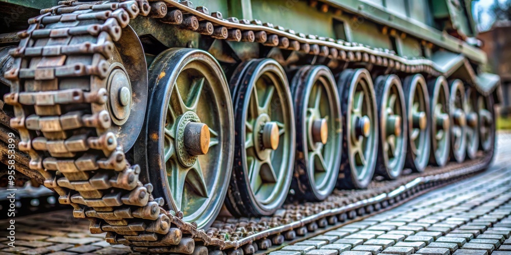 Detailed tank track detail with rugged, metallic texture, tank, track ...