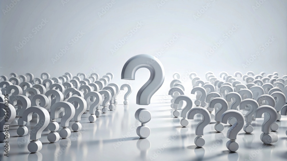 rendering of infinite question marks with one standing out from the ...