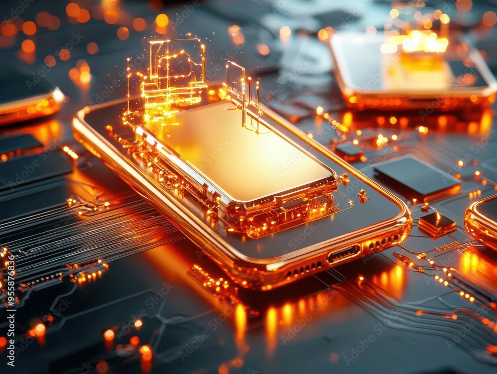 Biodegradable electronics reducing ewaste in a clean, modern setting ...