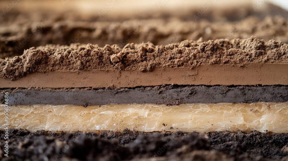 A close-up view of a soil conservation experiment, showcasing layered ...